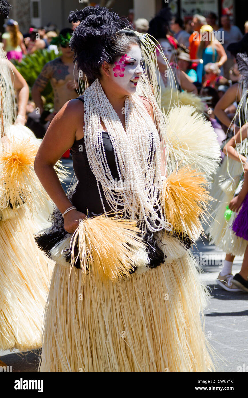 Hula dancer in the 2012 Summer Solstice Parade in "Santa Barbara ...