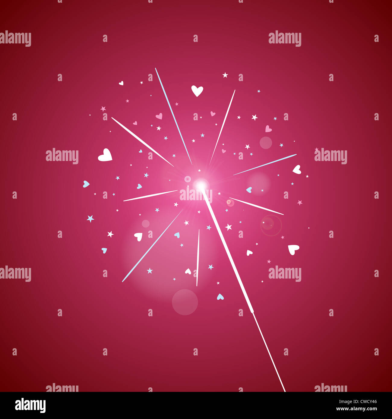 Illustration of sparkling sparkler of love sparks Stock Photo - Alamy