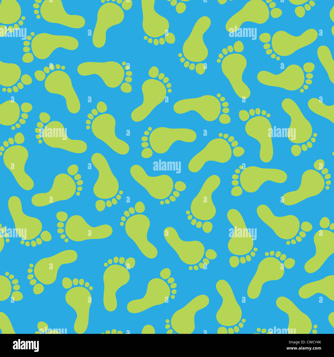 Seamless pattern of footprints in cyan and green colors Stock Photo - Alamy