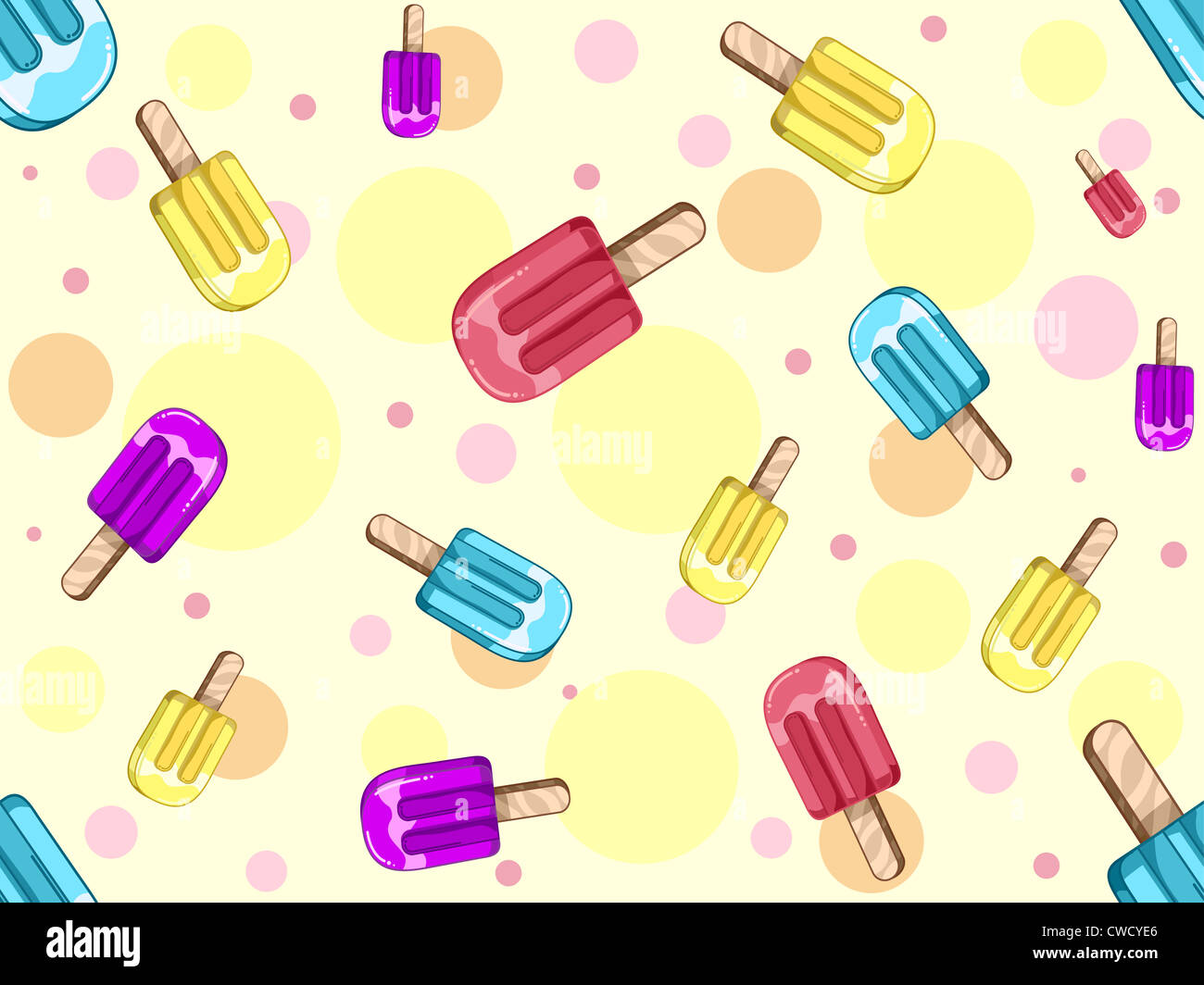 Background Seamless Illustration Featuring Popsicles Stock Photo - Alamy