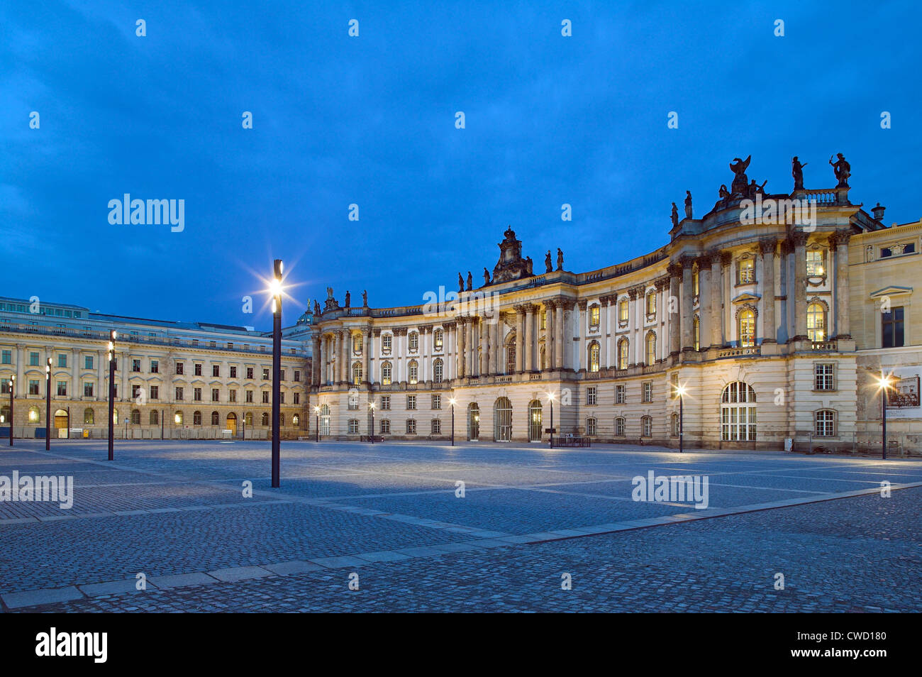 Berlin, Old Library on Bebelplatz at dusk Stock Photo - Alamy