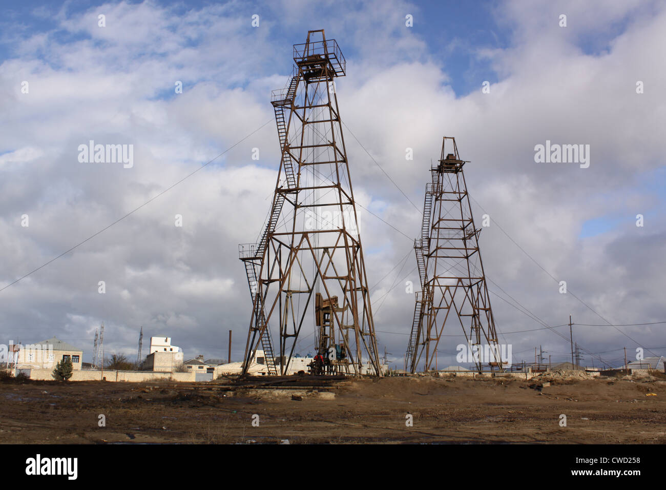 Azerbaijan. Baku oil rigs Stock Photo - Alamy