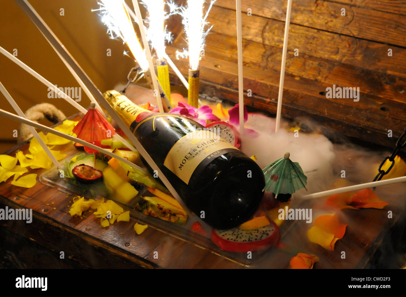 Treasure Chest Cocktail at Mahiki bar, Mayfair, London Stock Photo Alamy