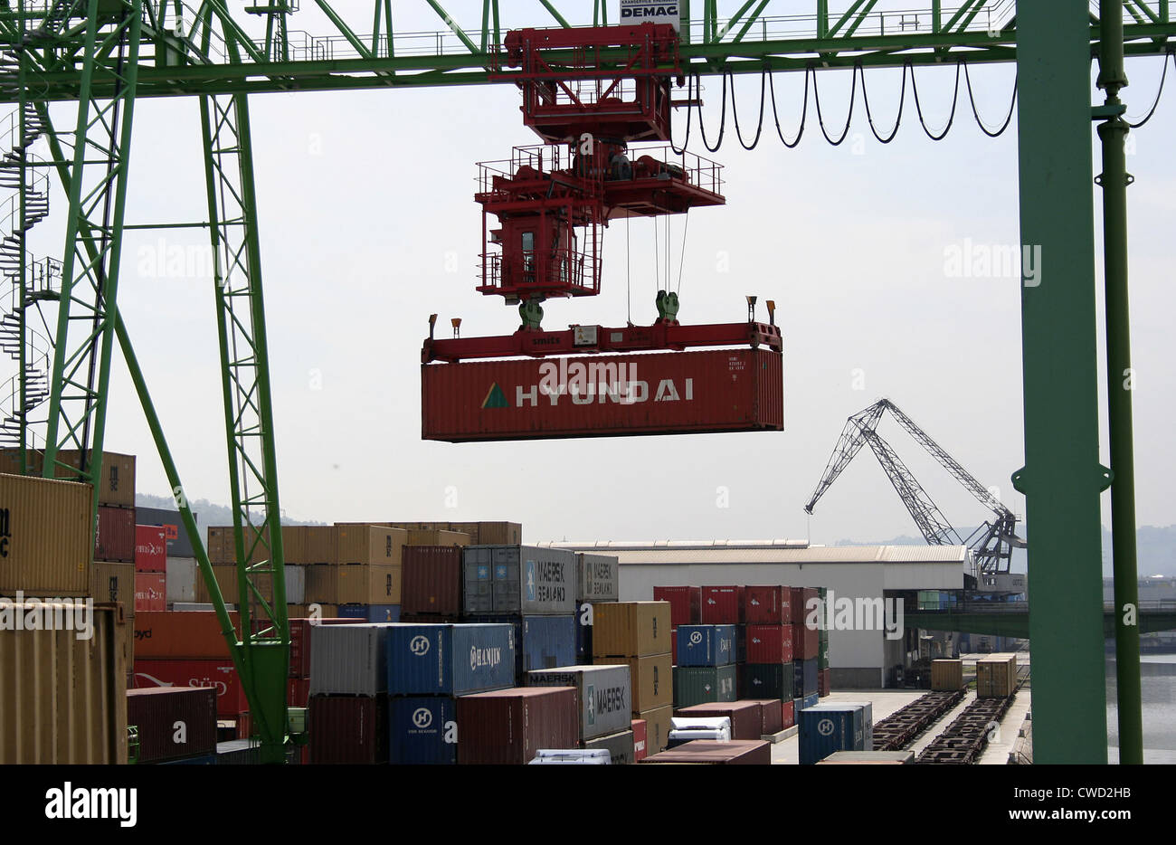 Container port in Stuttgart Stock Photo - Alamy