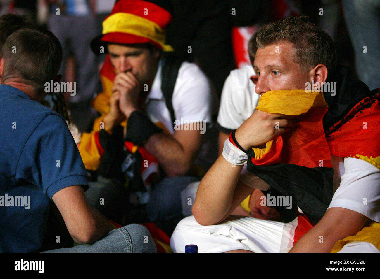 Berlin disappointed, Germany fans in the fan zones Stock Photo - Alamy