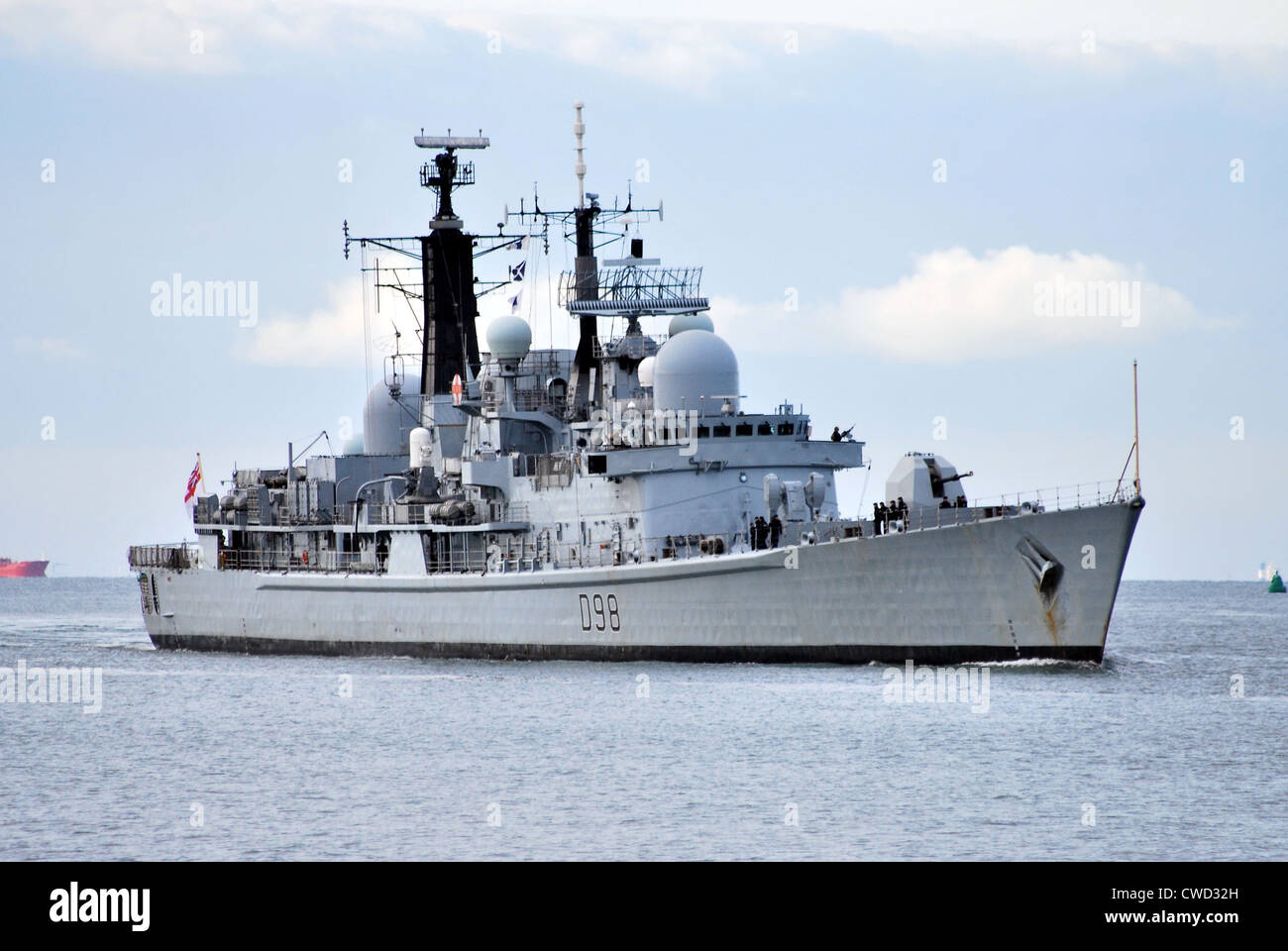 The Royal Navy Destroyer HMS York enters Portsmouth Navy base in July ...