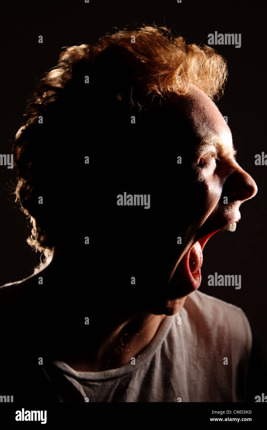 Man shouting side view hi-res stock photography and images - Alamy