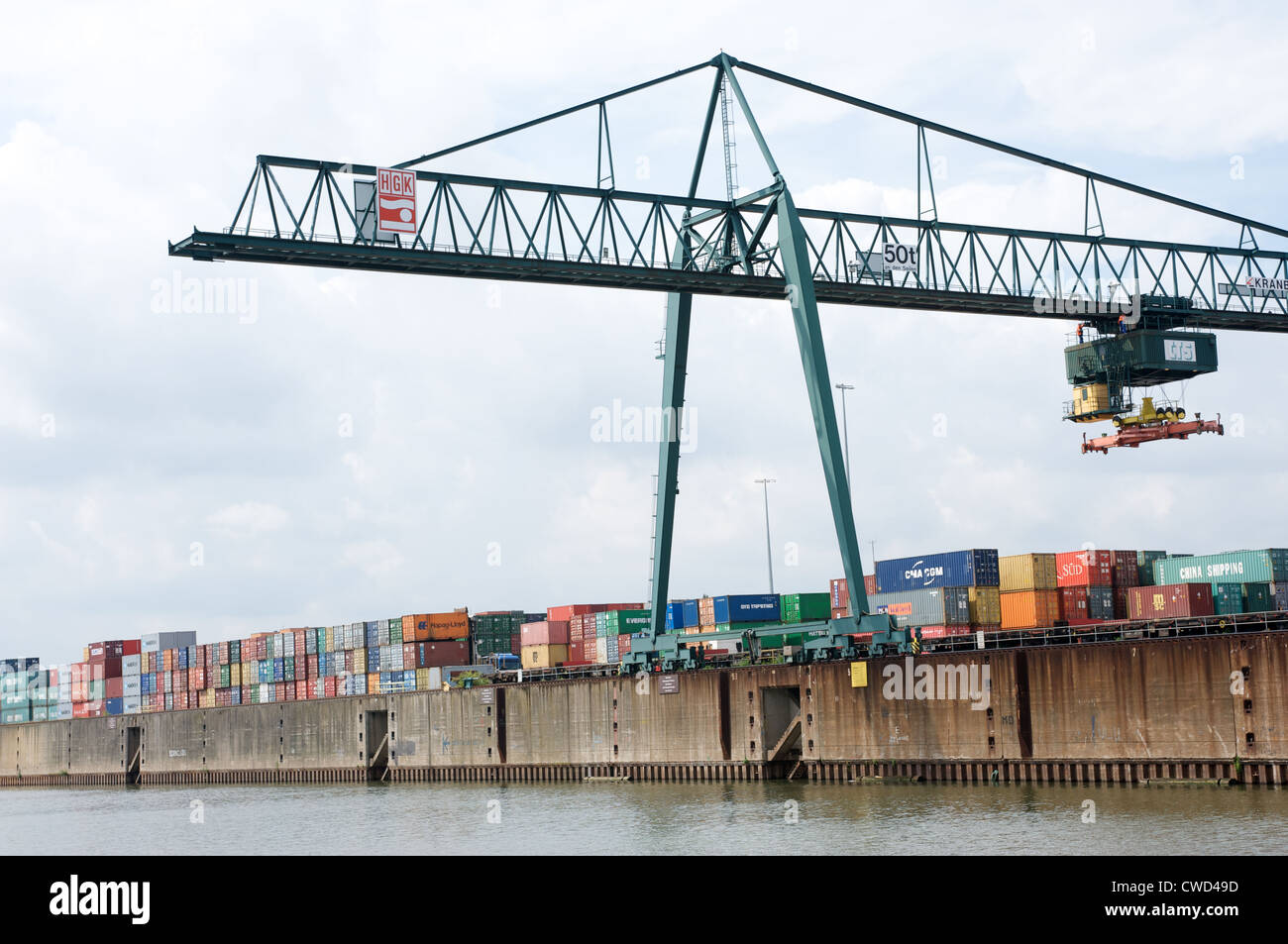 Container port Cologne Germany Stock Photo - Alamy