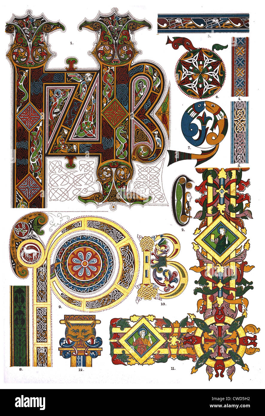 Celtic manuscript painting Stock Photo - Alamy