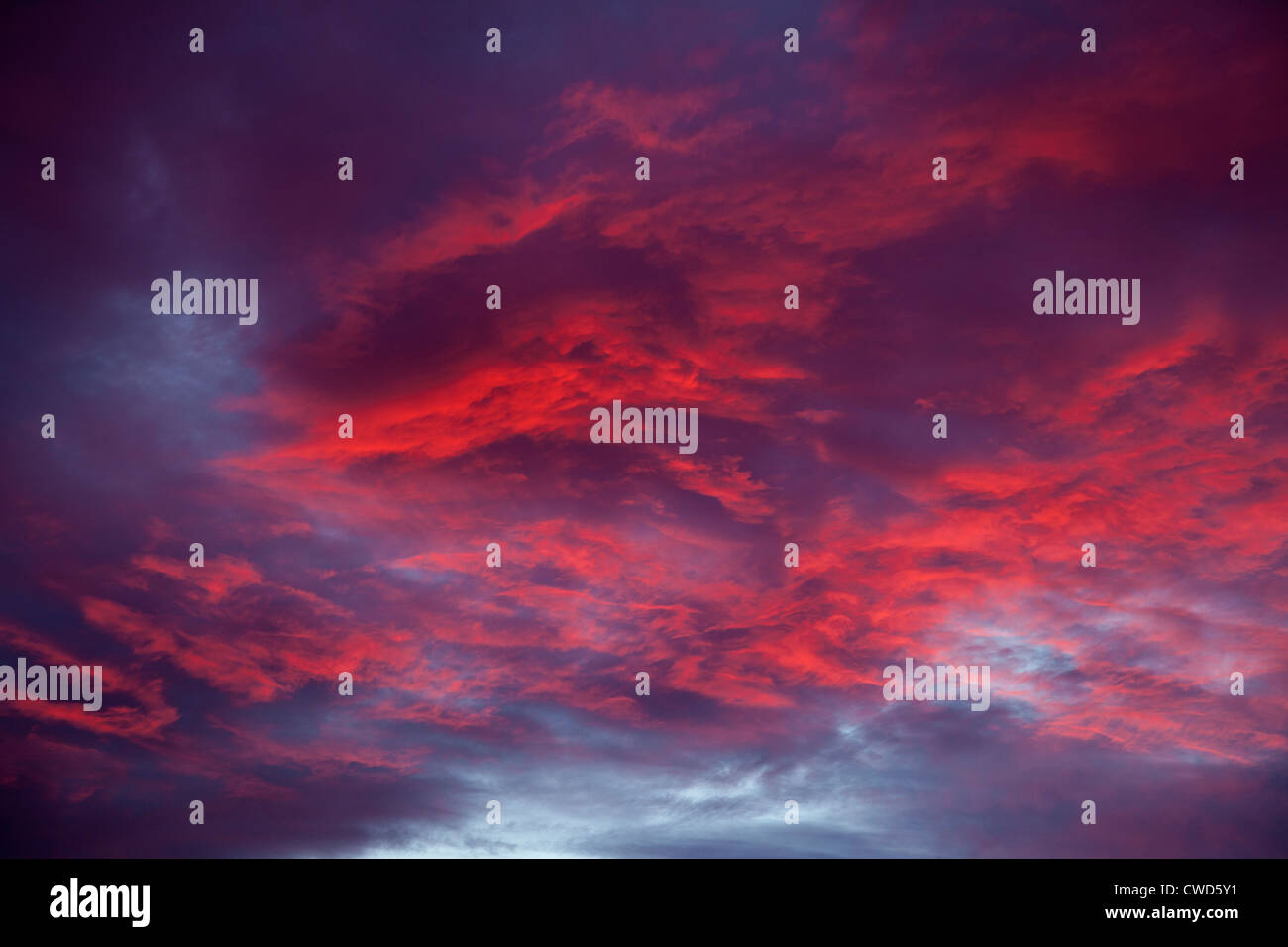 Sunset over Rhayader Wales Stock Photo - Alamy