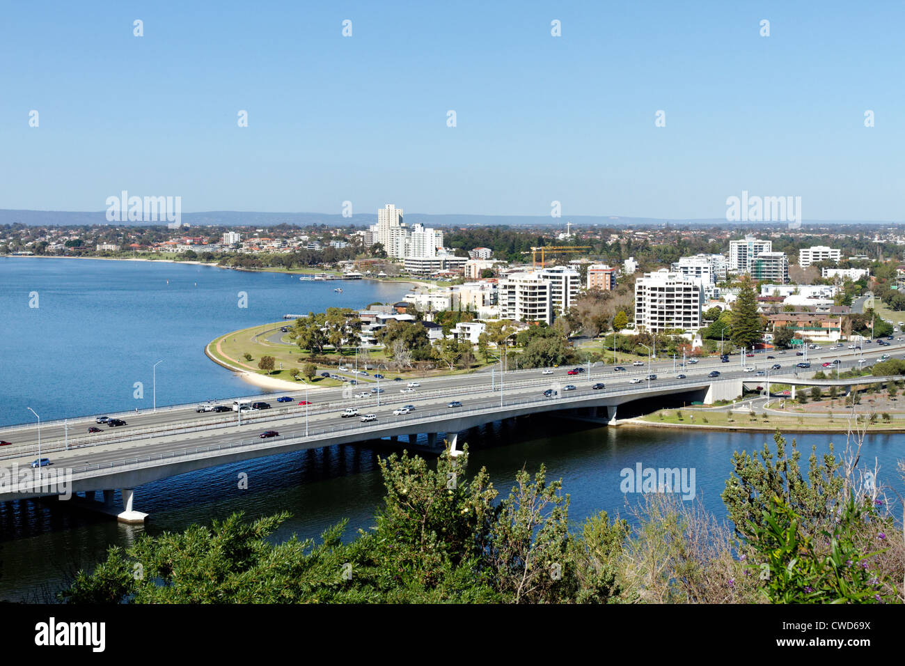 South Perth skyline from Kings Park, West Australia Stock Photo - Alamy