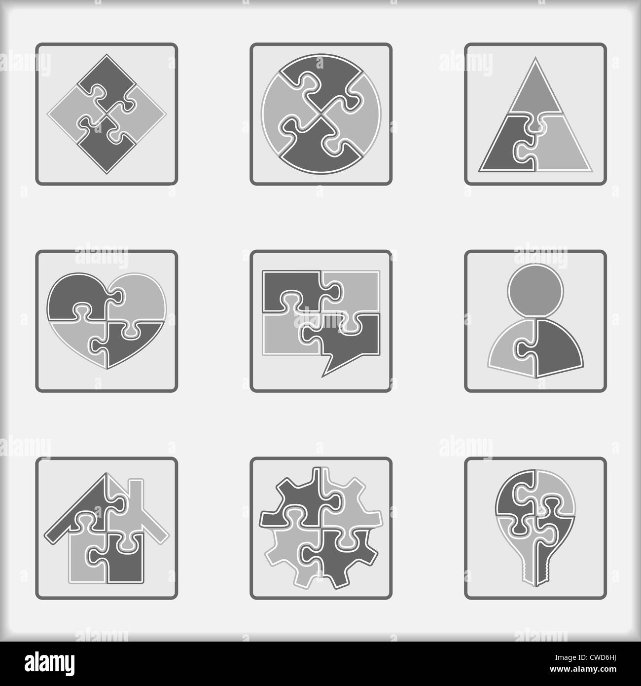 Set of simple puzzle icons Stock Photo - Alamy