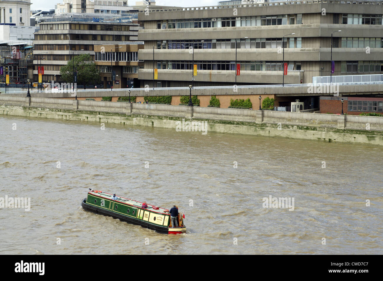 A canal boat on the River Thames in the heart of London Stock Photo - Alamy