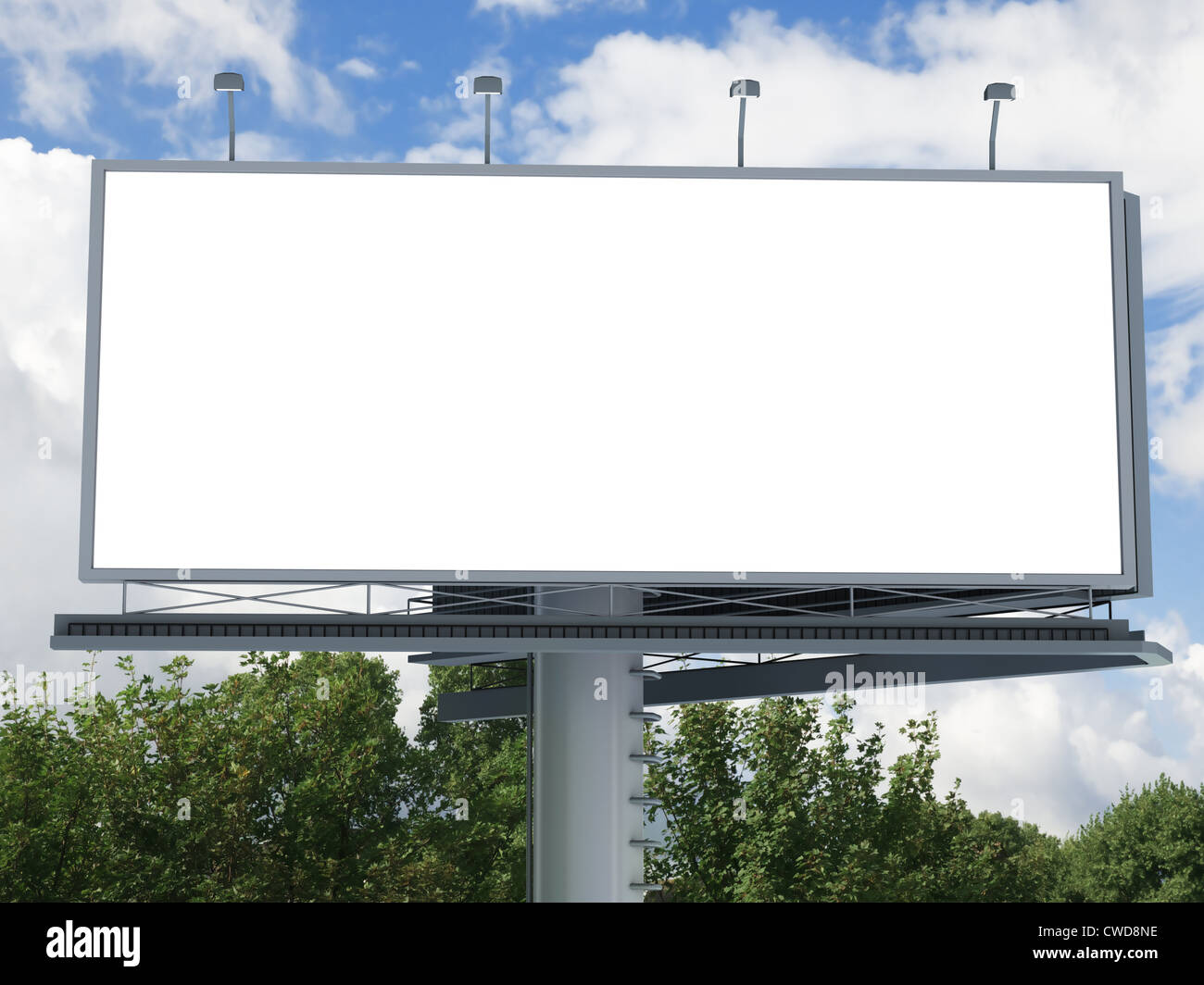 Billboard with empty screen, against blue cloudy sky Stock Photo - Alamy