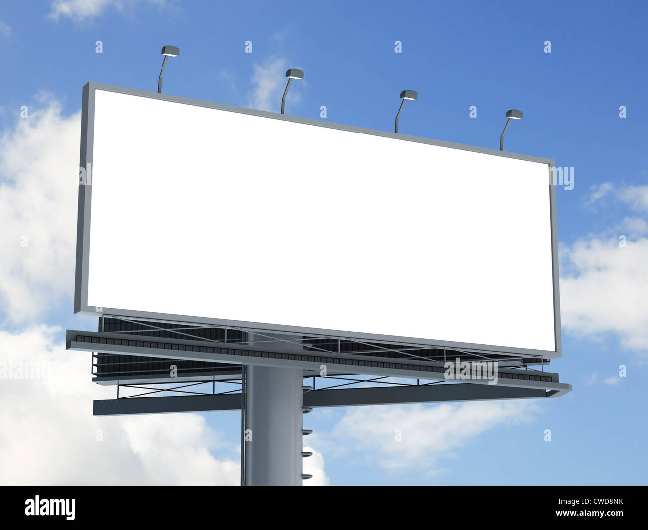 Billboard with empty screen, against blue cloudy sky Stock Photo - Alamy