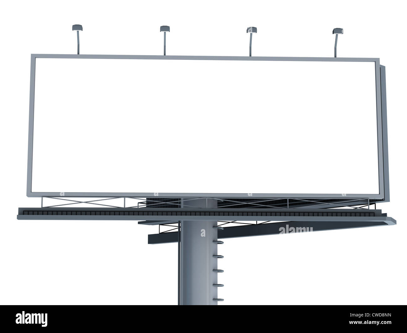 Billboard with empty screen - isolated on white background Stock Photo ...