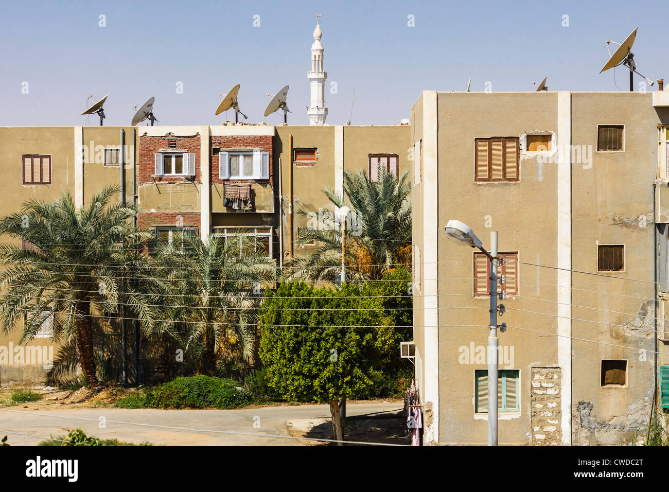 Urban view of Al-Kharga oasis, capital of the New Valley Governorate ...
