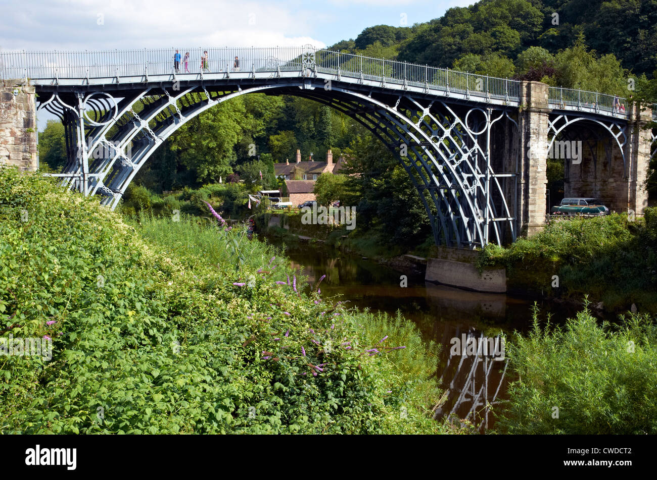 The famous iron bridge at Ironbridge, near Telford, Shropshire, England ...