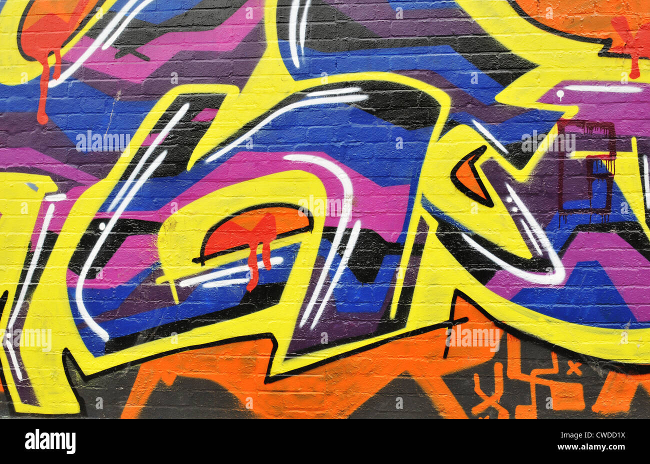 Abstract colorful graffiti wall suitable as background Stock Photo - Alamy