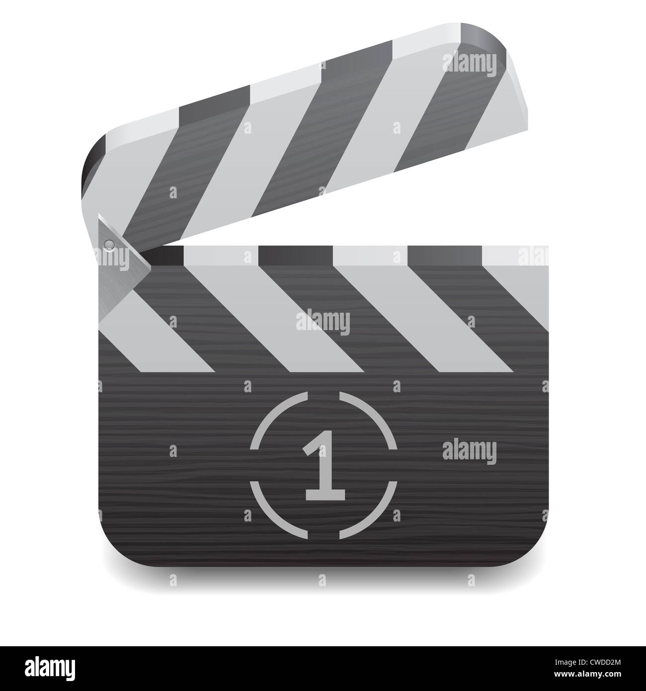 Icon for clapper board. White background Stock Photo - Alamy