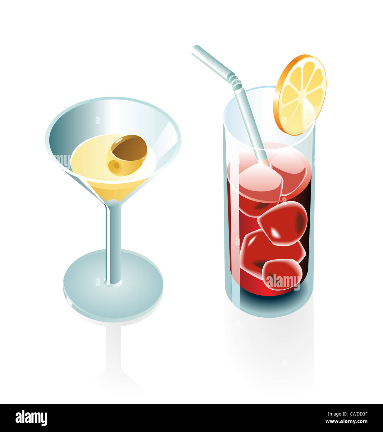 Two glasses with cocktails Stock Photo - Alamy