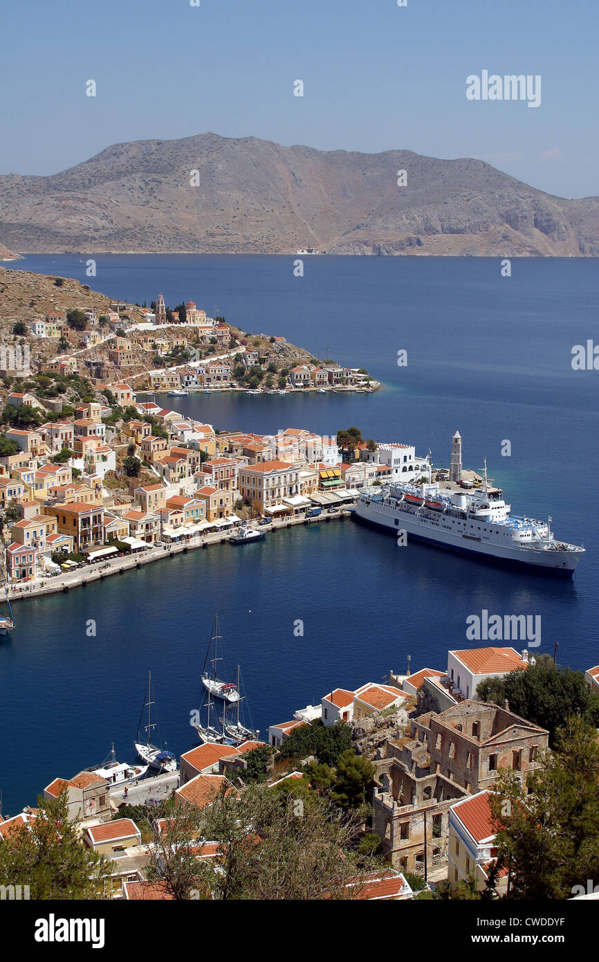 Greece, Symi island, Ano Symi,harbor Stock Photo - Alamy