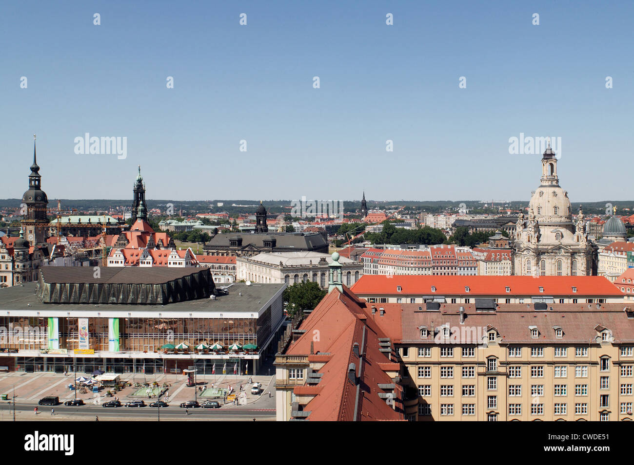 Dresden, view over Dresden Frauenkriche Stock Photo - Alamy