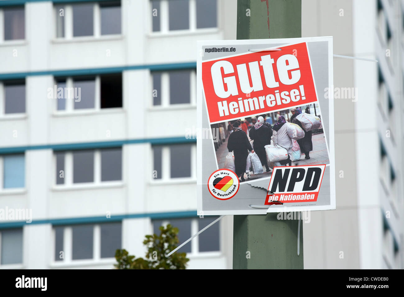 Election poster of the NPD front tower in Berlin Stock Photo - Alamy