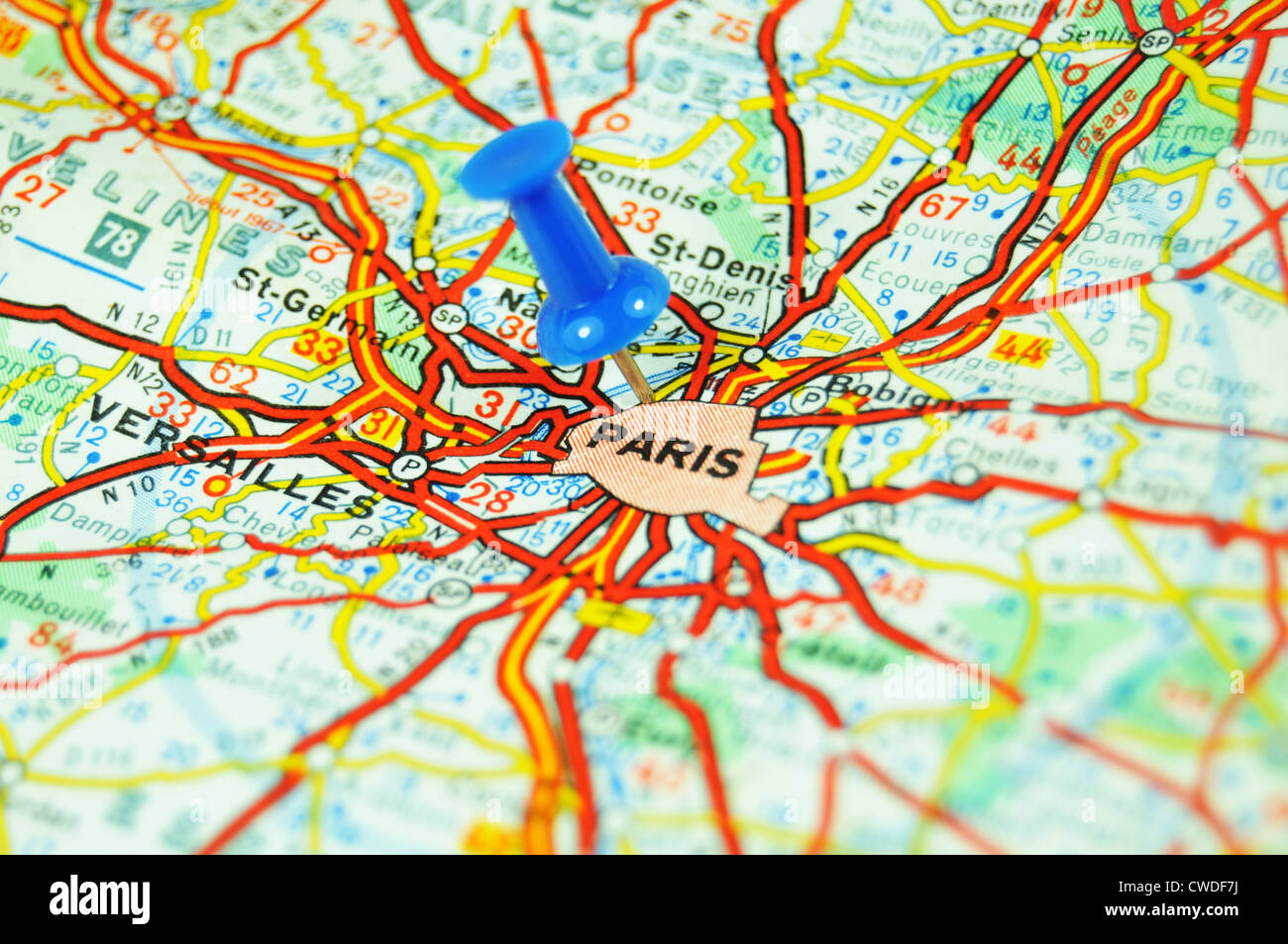 Satellite view of paris map hi-res stock photography and images - Alamy