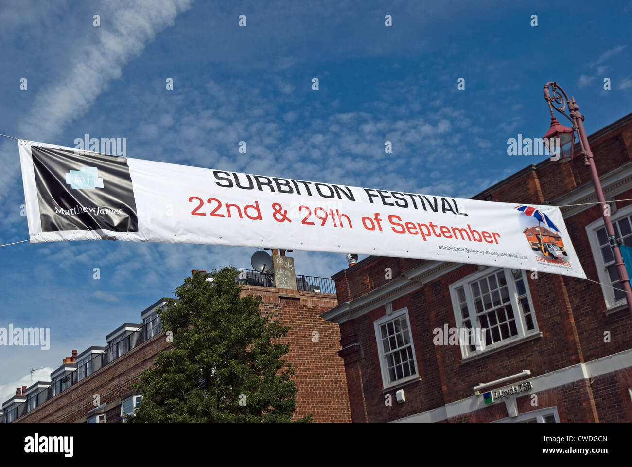 banner for the annual surbiton festival, surbiton, surrey, england ...
