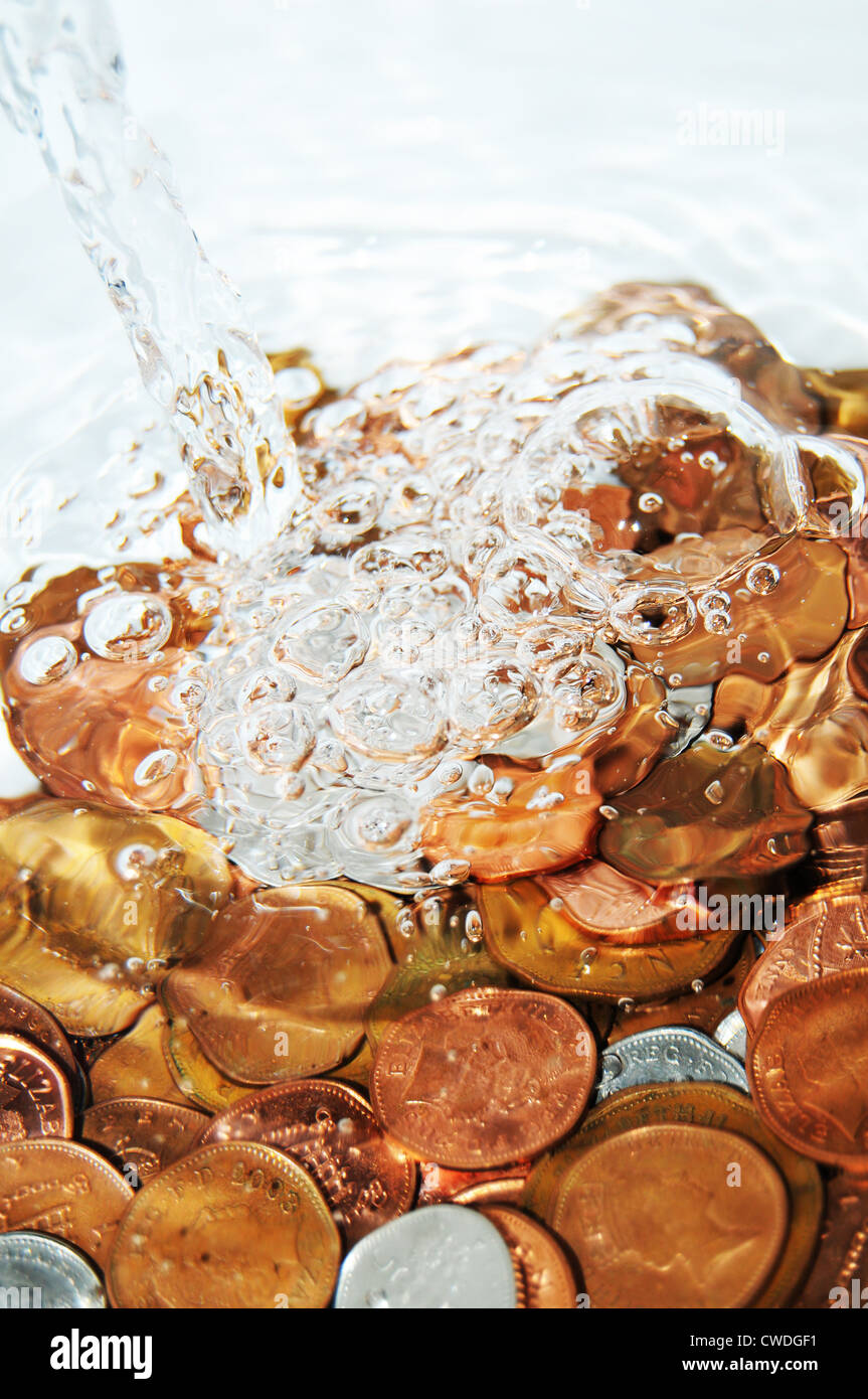 Abstract coins background (money laundry or money spring metaphor Stock ...