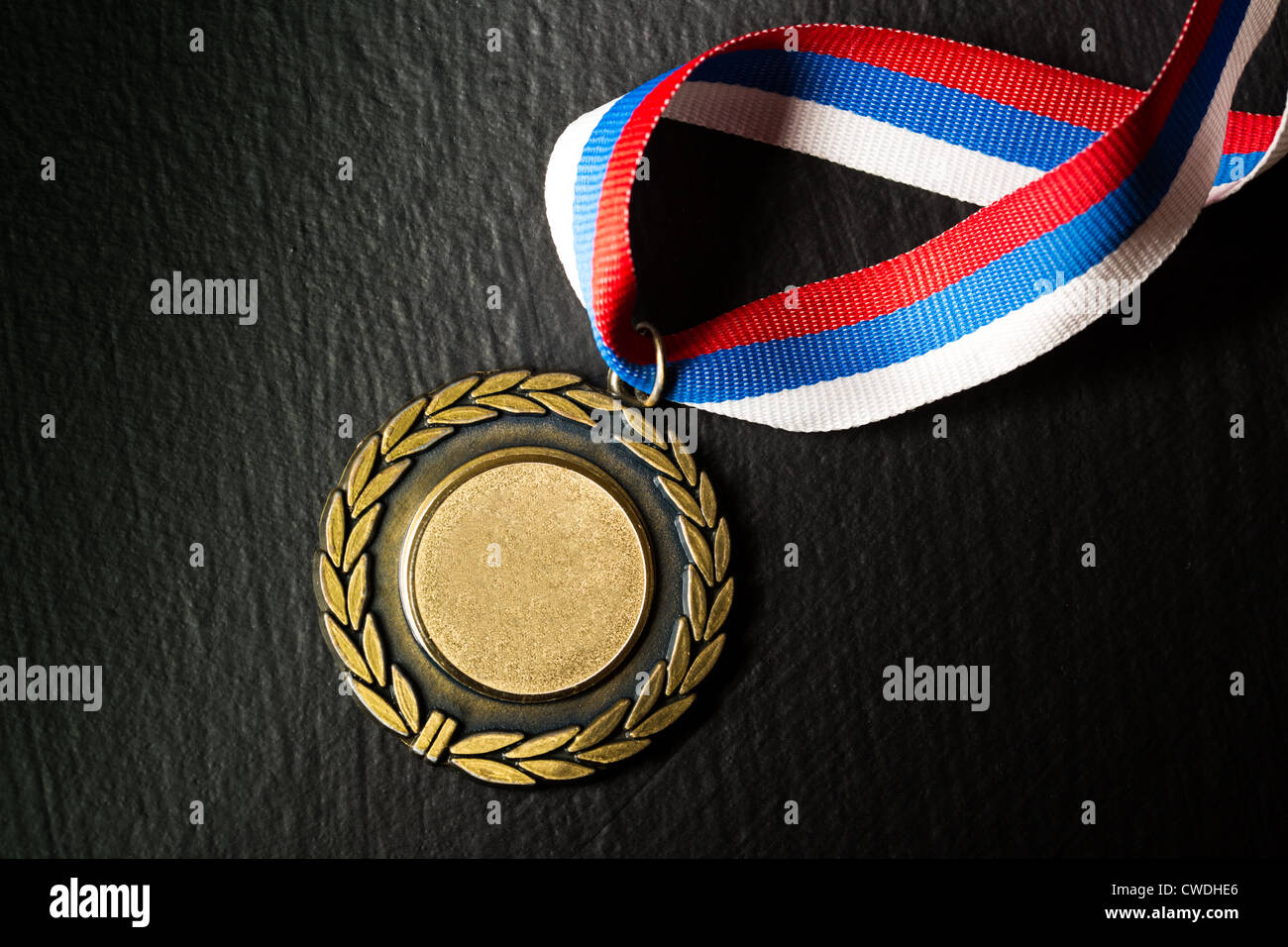 Medal with blue ribbon hi-res stock photography and images - Alamy