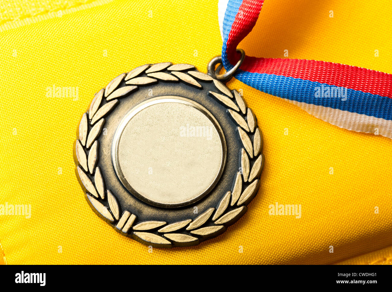 Metal medal with tricolor ribbon Stock Photo - Alamy