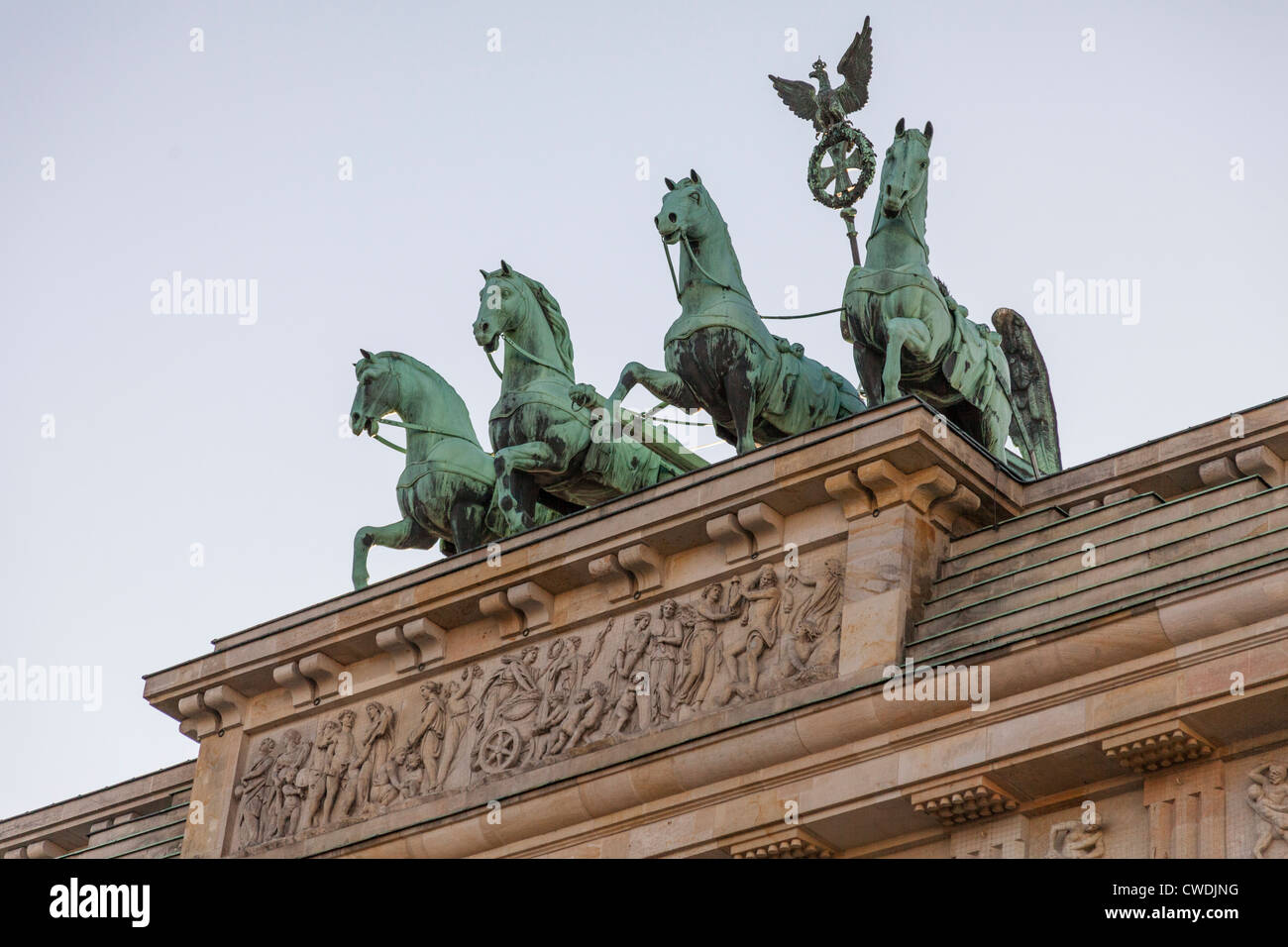 The quadriga atop the Brandenburg Gate -detail,Berlin,Germany Stock ...