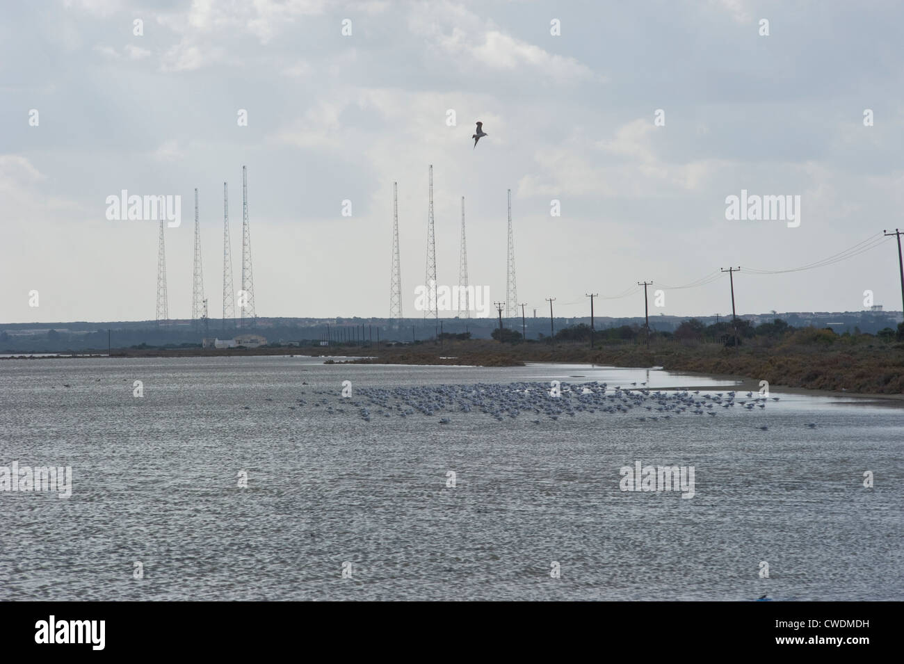 A salt lake near Limassol, Cyprus. The British Base of Akrotiri is ...
