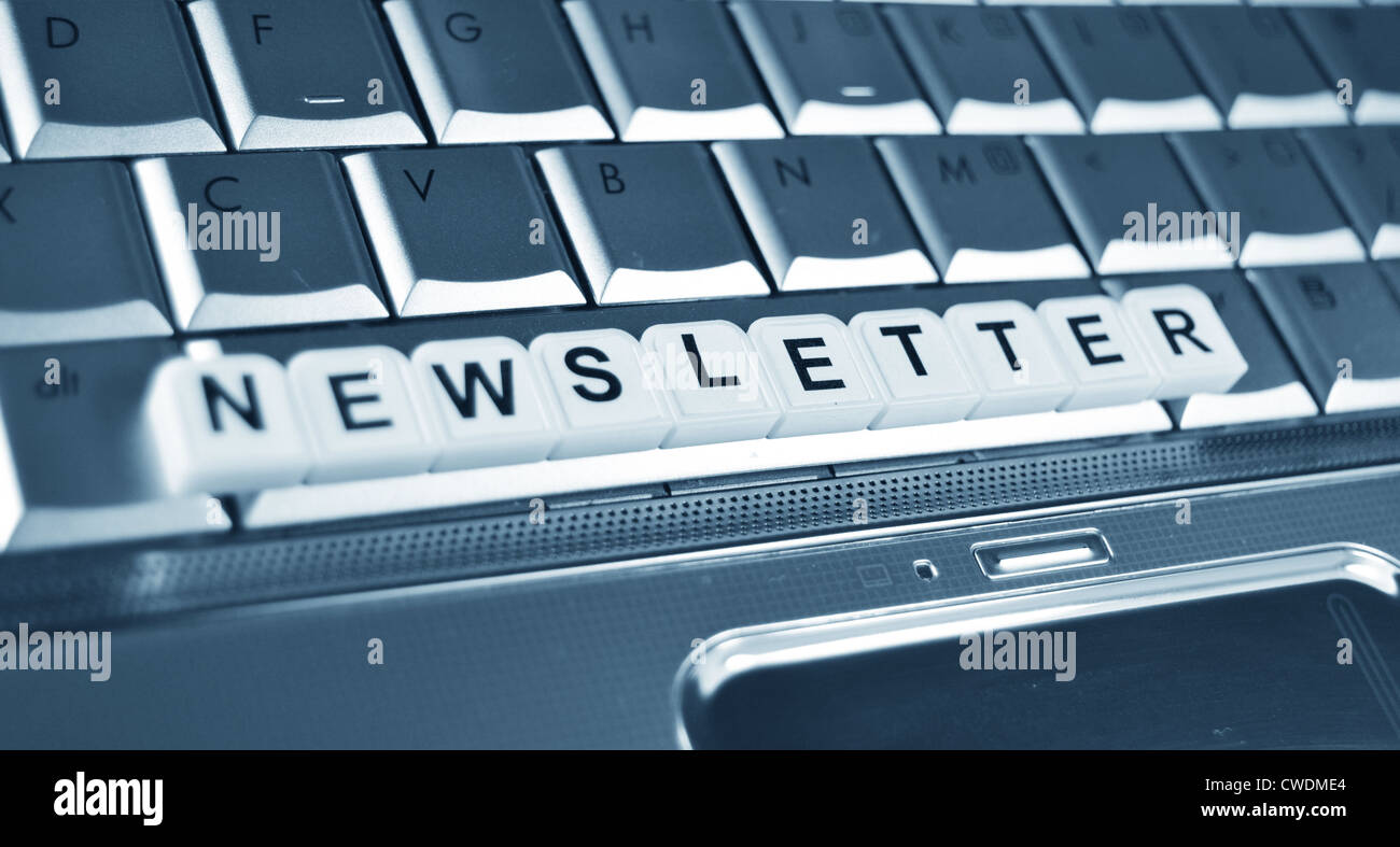 Electronic newsletter concept with laptop keyboard Stock Photo - Alamy