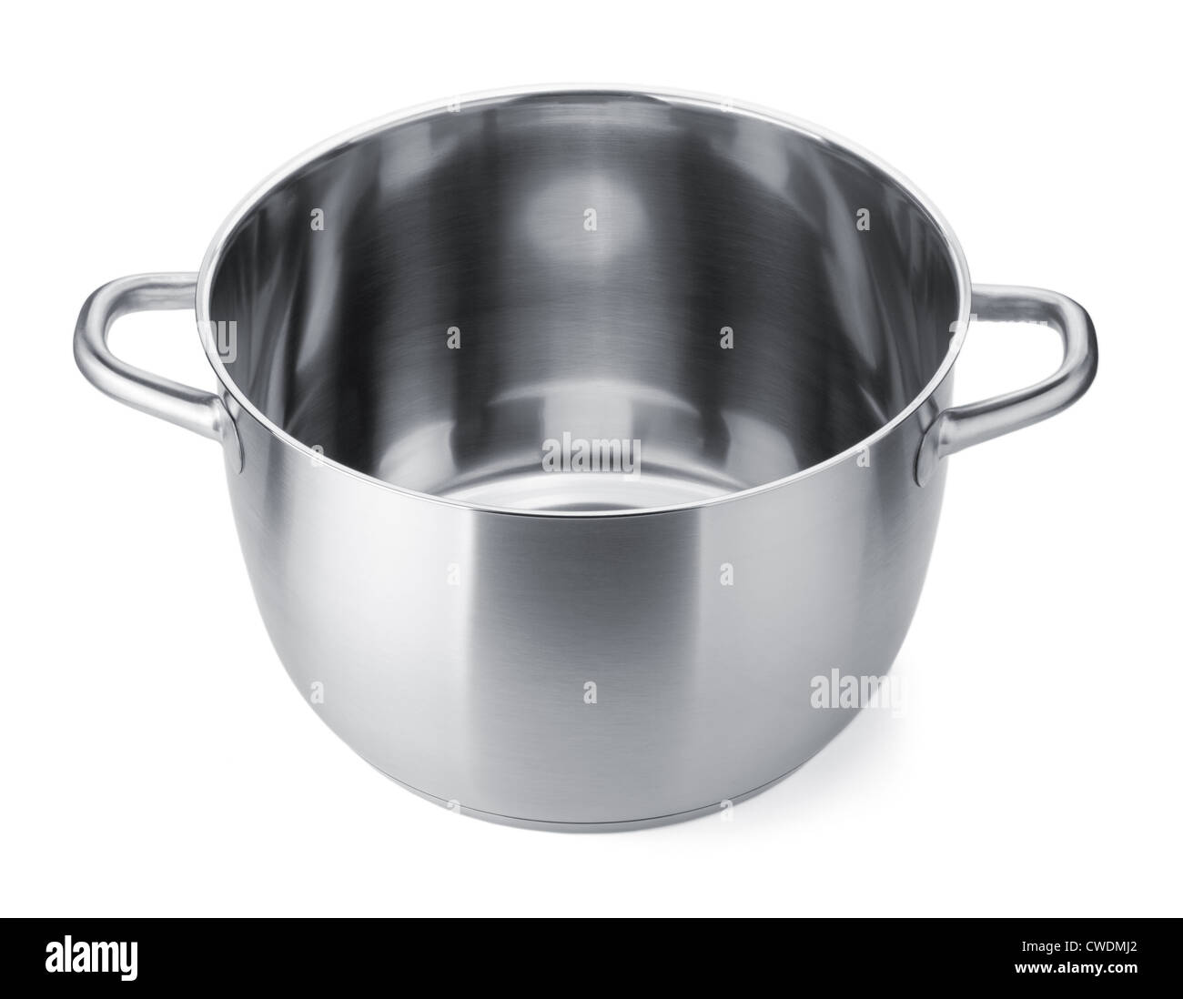 Stainless steel pot without cover. Isolated on white background Stock ...