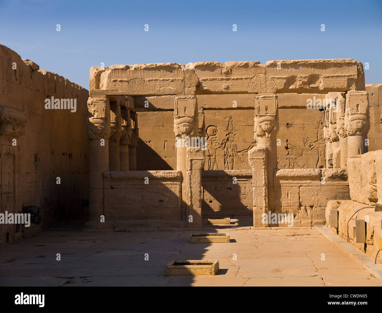 Temple at Denderah near Luxor dedicated to Hathor which was a graeco ...