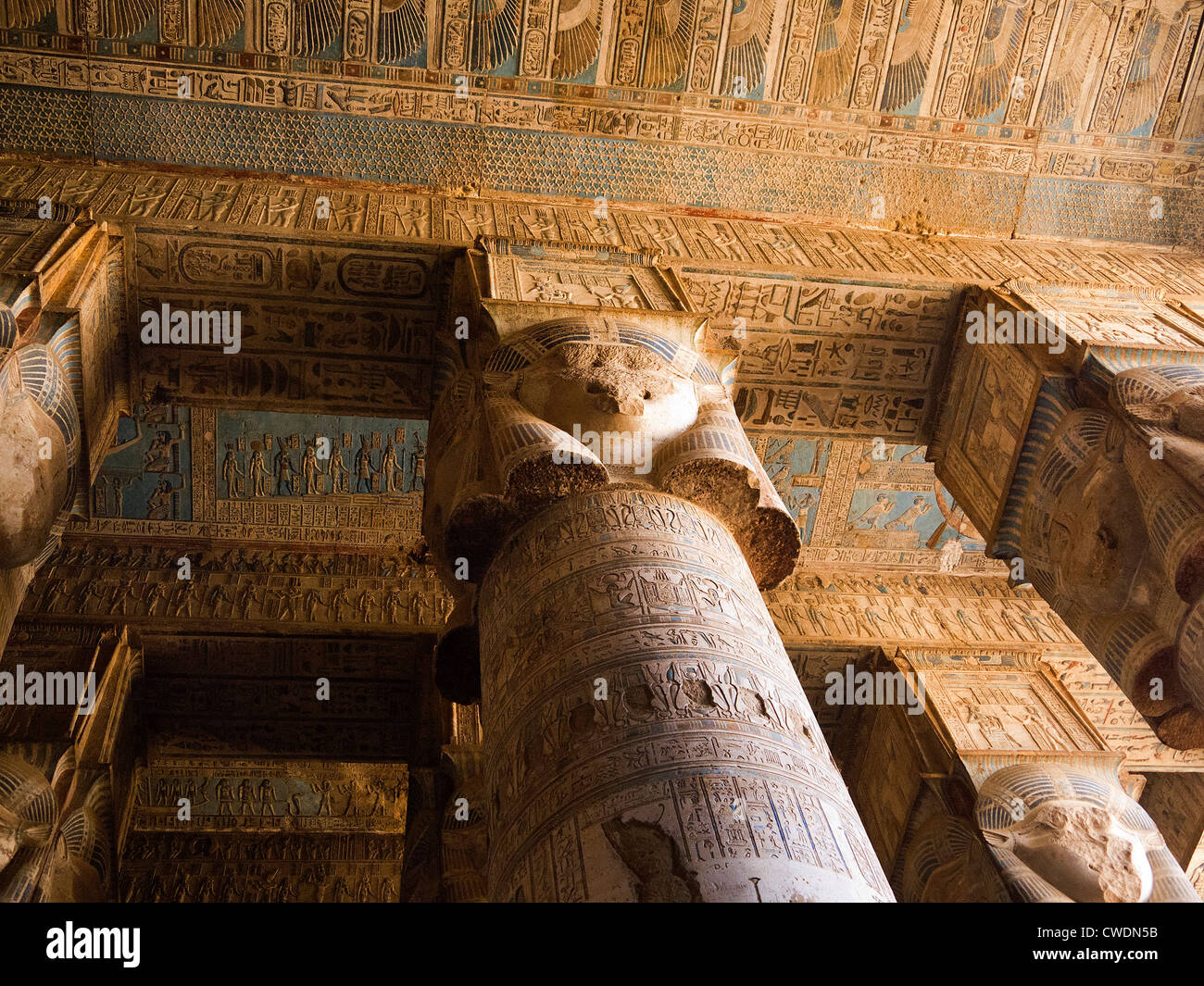 Temple at Denderah near Luxor dedicated to Hathor which was a graeco ...