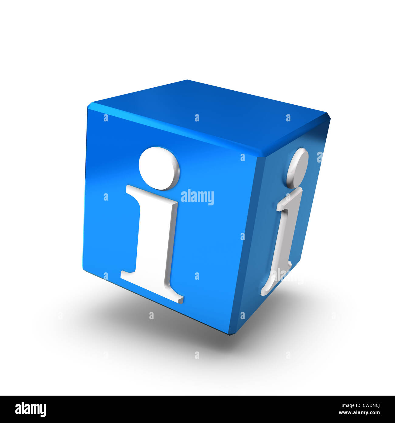A blue information box floating on a white background Stock Photo - Alamy