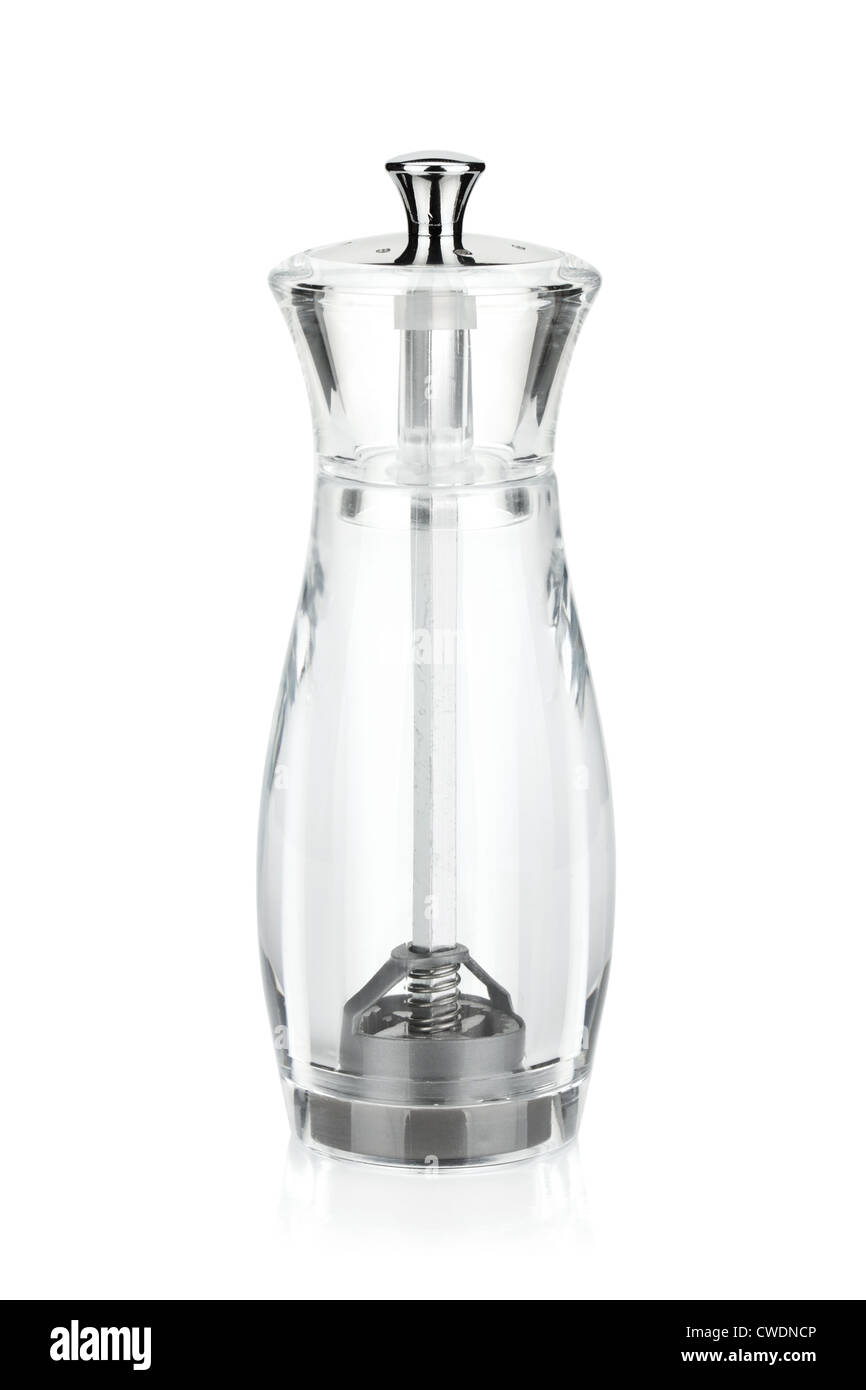 Empty pepper and salt shaker. Isolated on white background Stock Photo ...