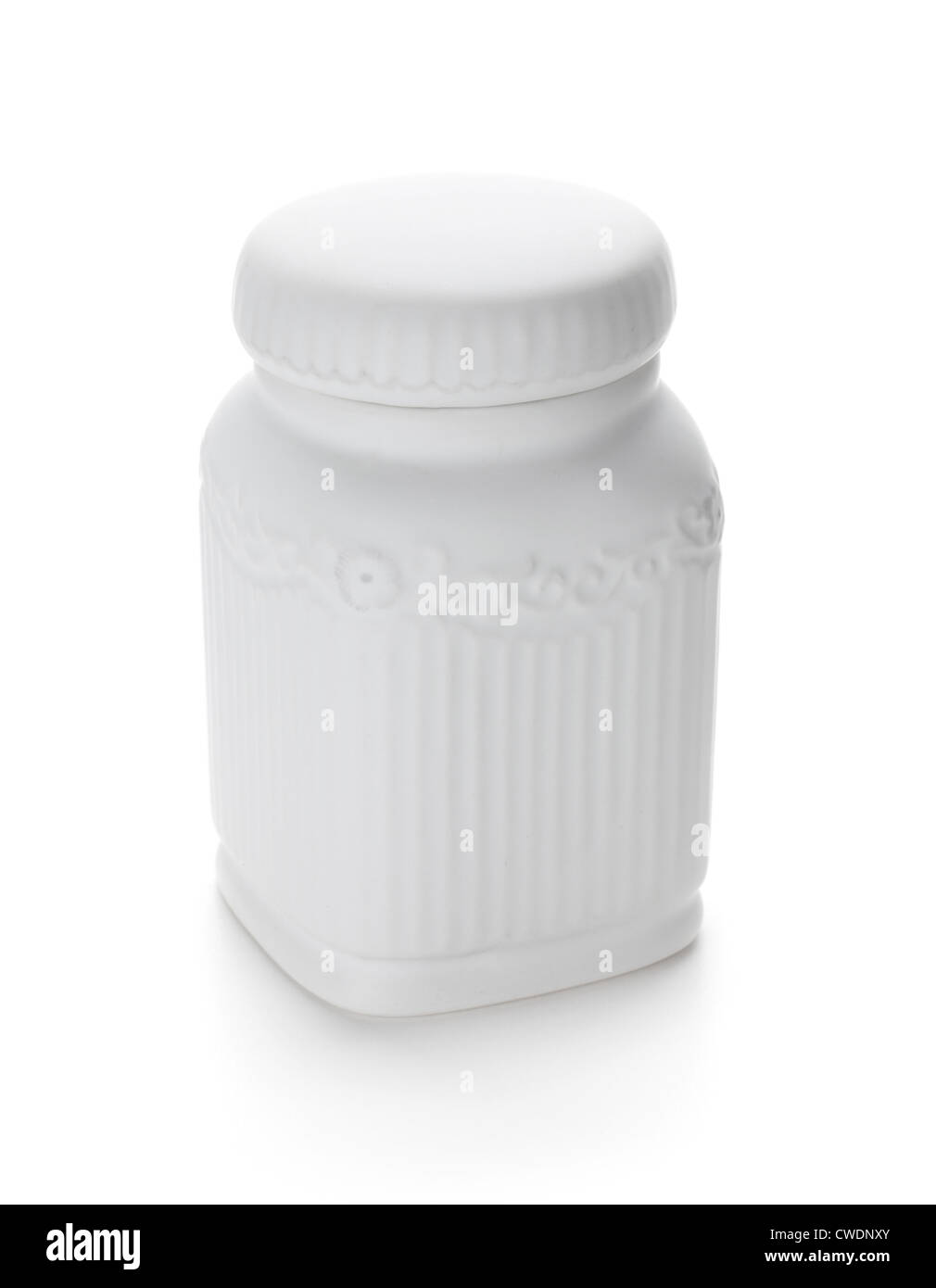 Ceramic container with cover. Isolated on white background Stock Photo ...