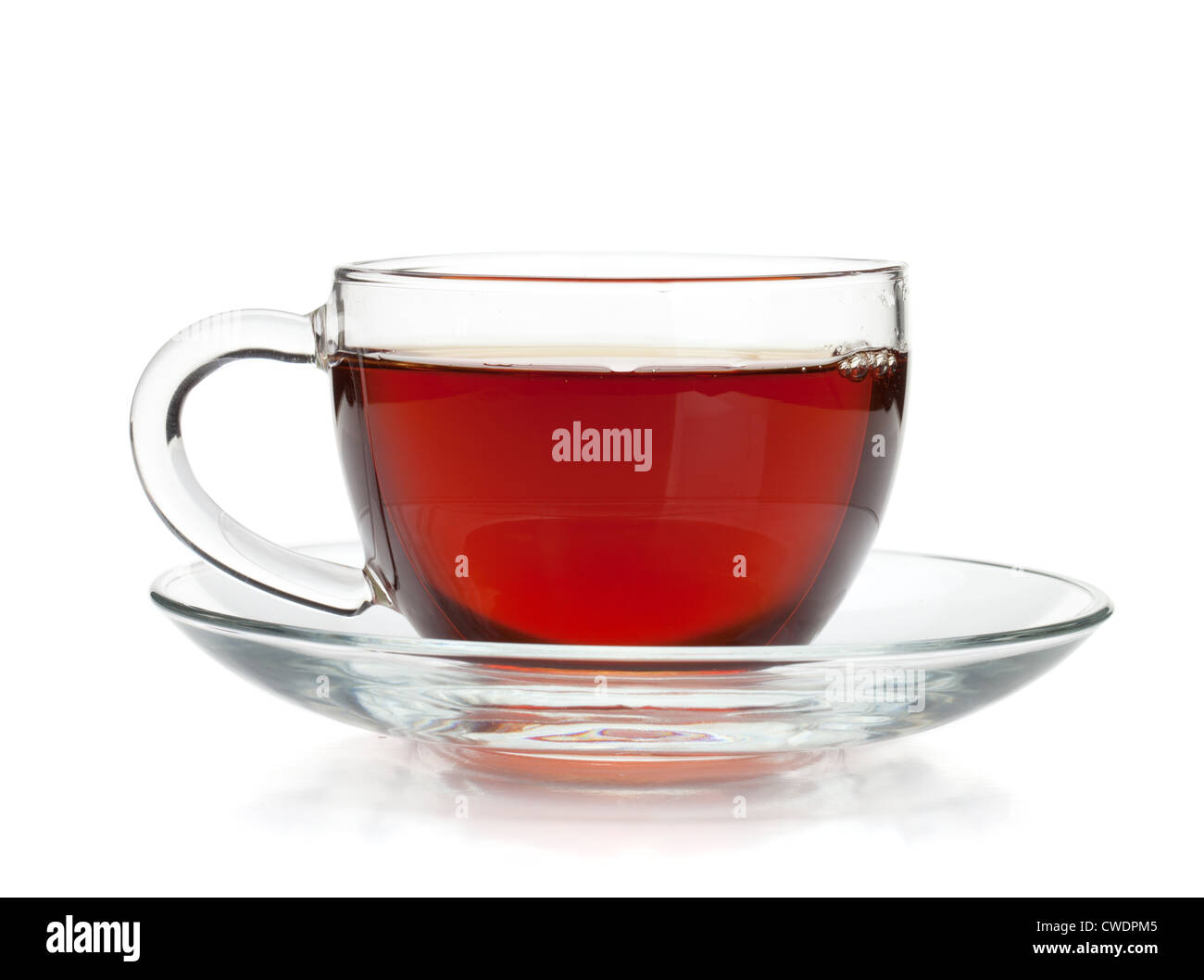 Black tea in glass cup. Isolated on white background Stock Photo - Alamy