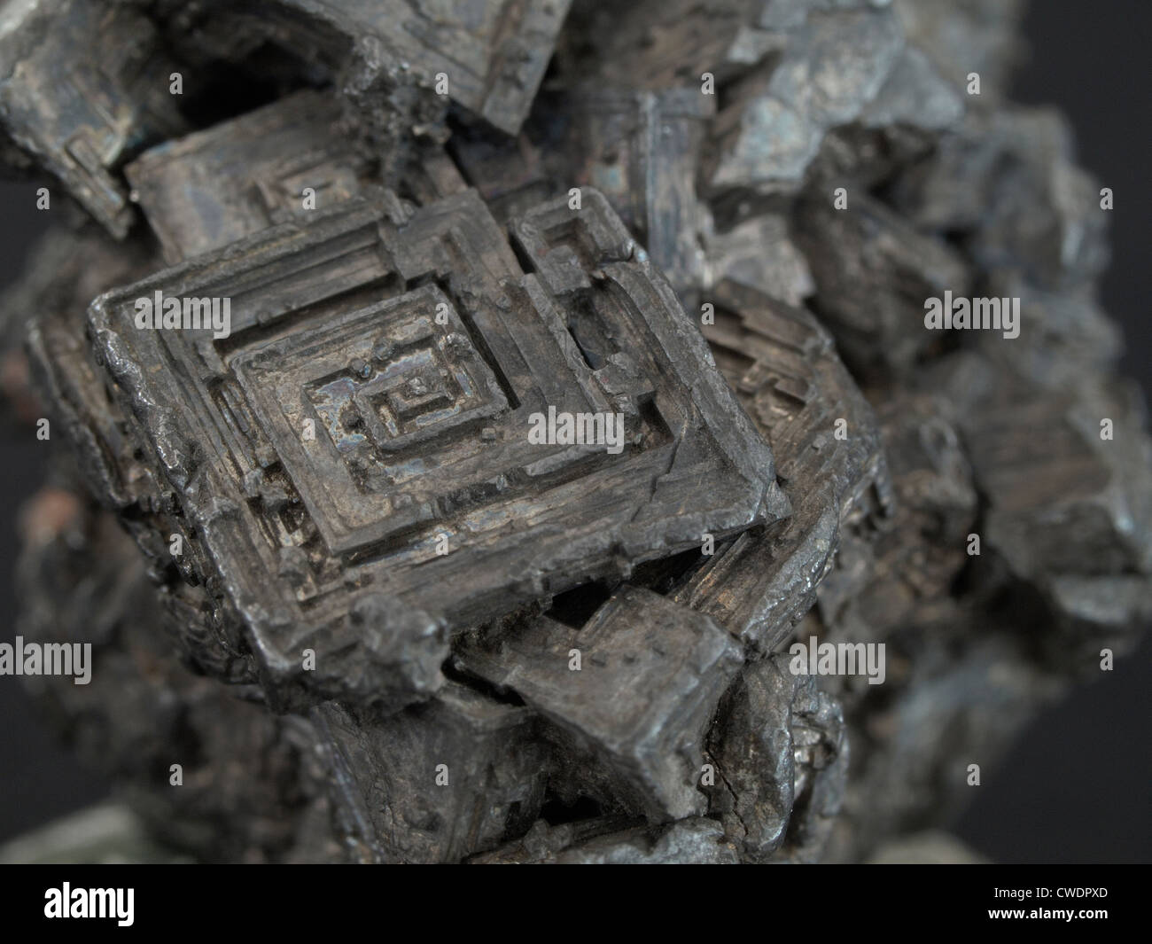 Crystallization of galena; Pribram, Czech Republic. The spiral ...