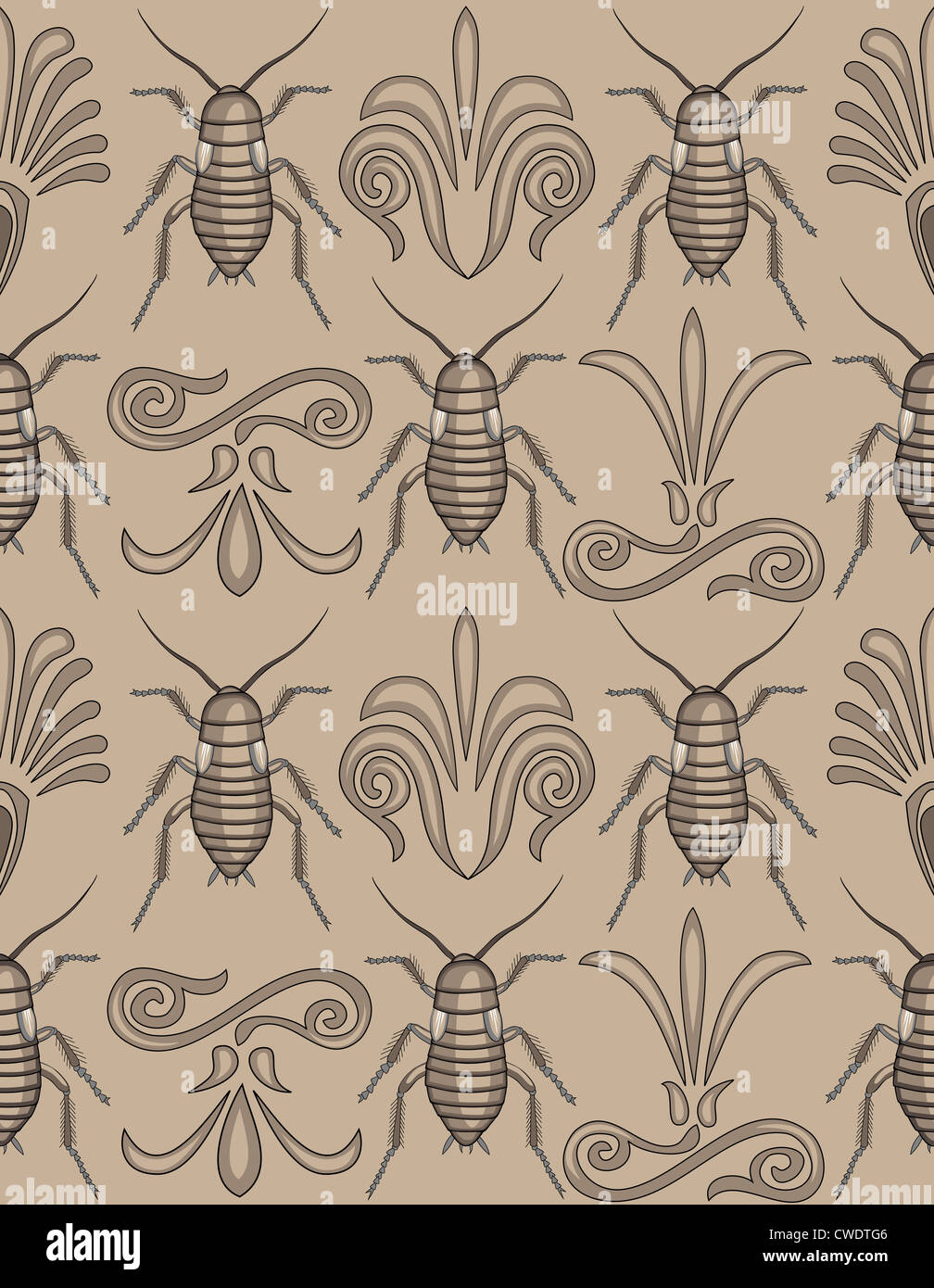 Pattern swatch of elegant arabesque swirls scrollwork with creepy ...