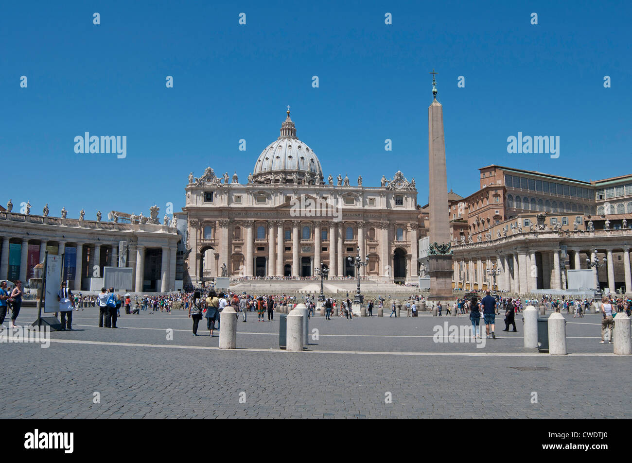 Vatican City, St. Peter's Square, The Basilica and Obelisk, from Piazza ...