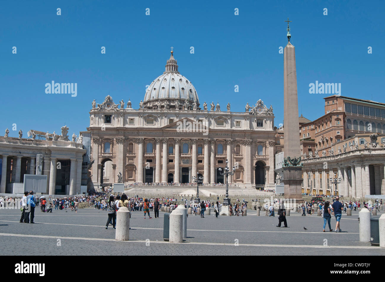 Vatican City, St. Peter's Square, The Basilica and Obelisk, from Piazza ...