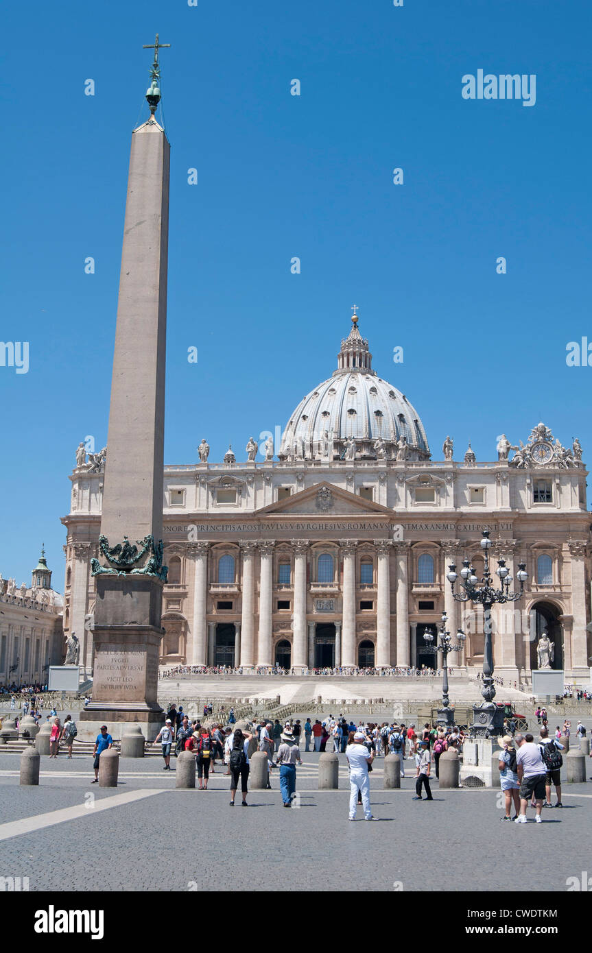 Vatican City, St. Peter's Square, The Basilica and Obelisk, from Piazza ...