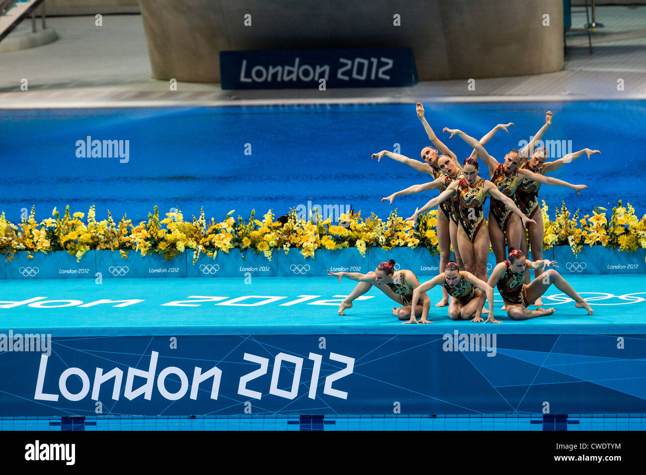 Russian Synchronized Swimming team, Gold medalist, at the Olympic ...