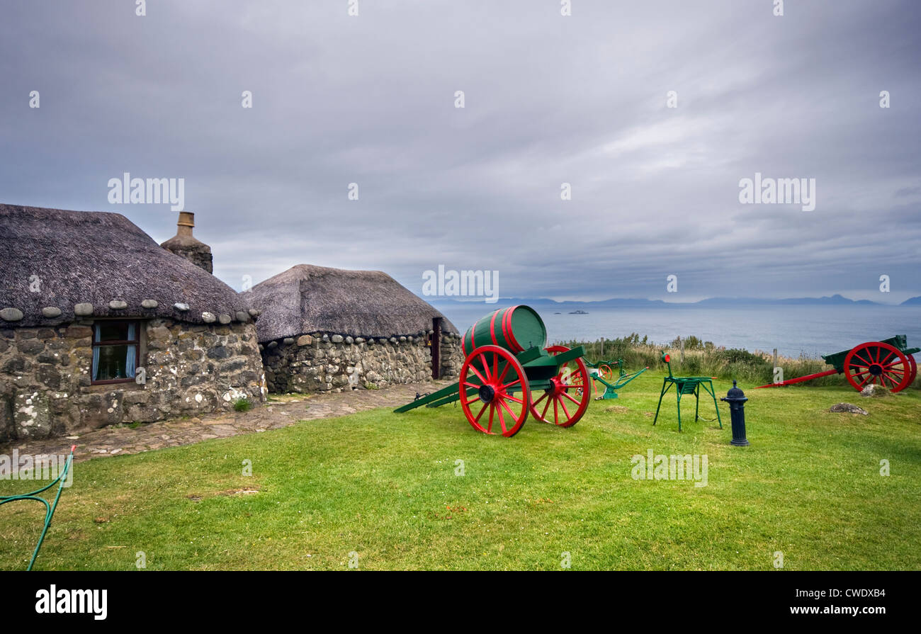 Traditional croft buildings at the Museum of Island Life on the Isle of ...